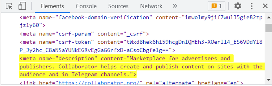 How to fill meta tags for the site: Title, Description ect — Сollaborator